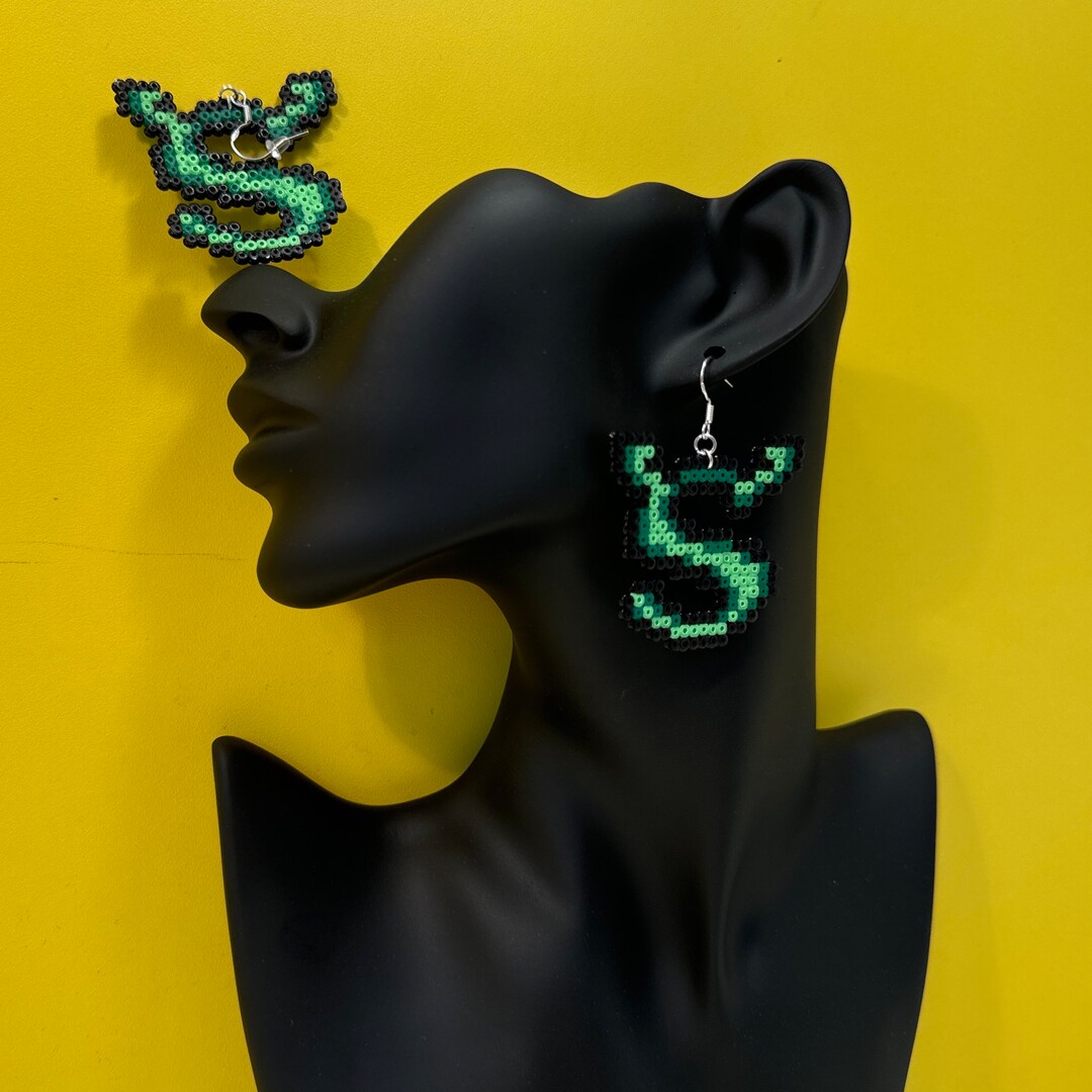 Novelty Handmade Unique Shrek Hama Perler Bead Dangle Earrings - Etsy