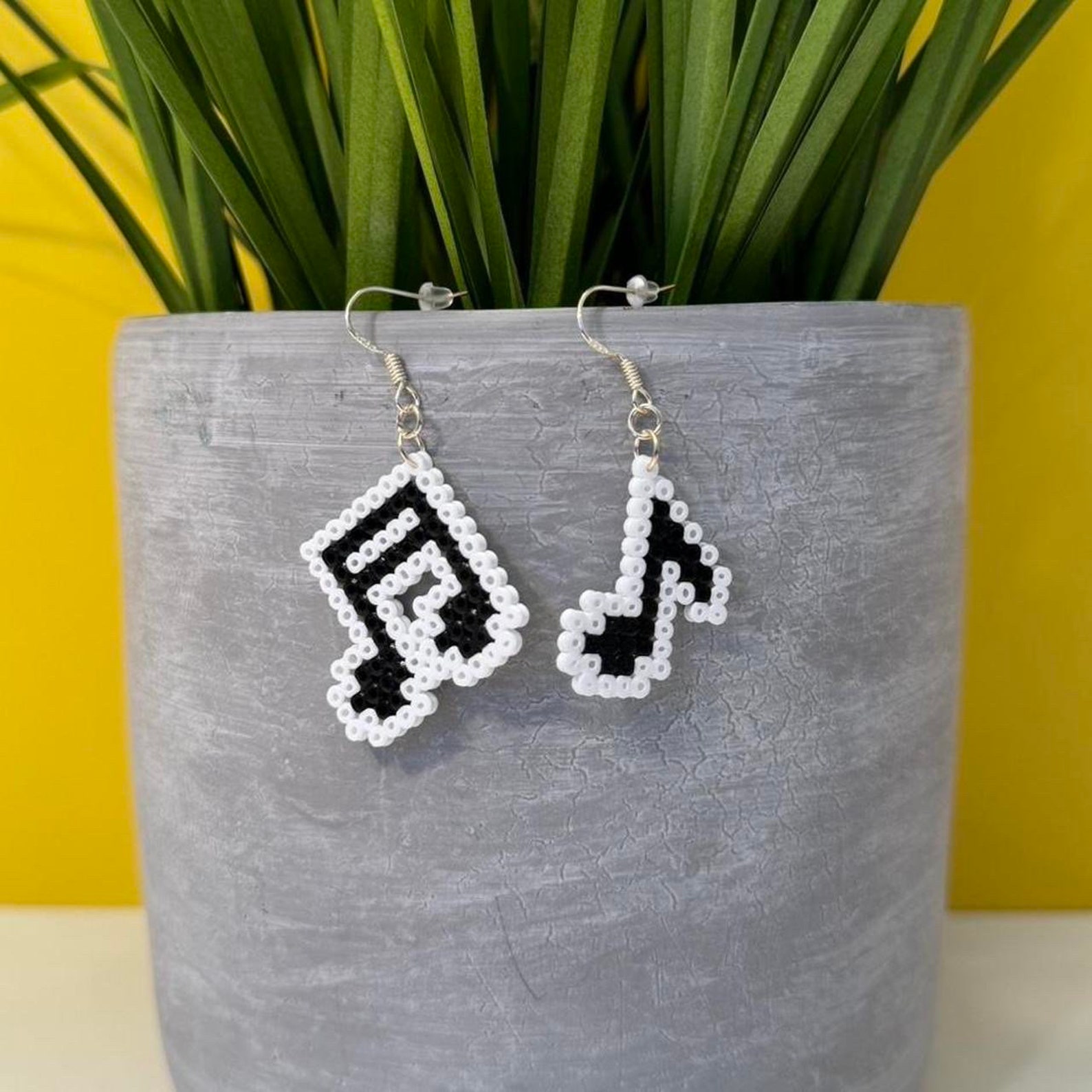 Novelty Handmade Musical Note Hama Perler Bead Earrings - Etsy
