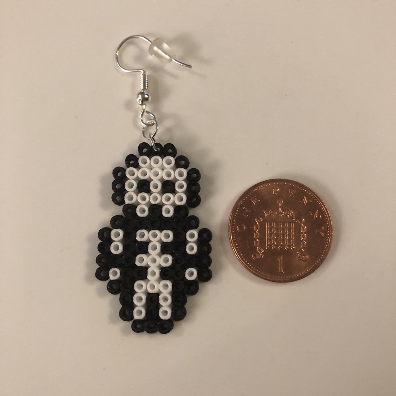 Novelty Handmade Skeleton Hama Perler Bead Earrings - Etsy