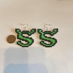 Novelty Handmade Shrek Hama Perler Bead Earrings - Etsy