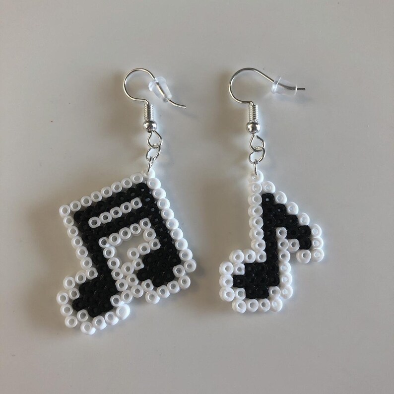 Novelty Handmade Musical Note Hama Perler Bead Earrings - Etsy