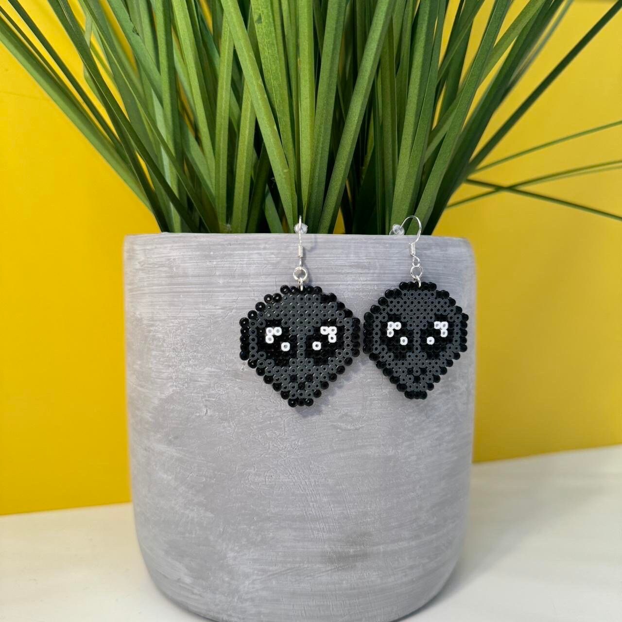 Novelty Handmade Alien Head Hama Perler Bead Earrings - Etsy