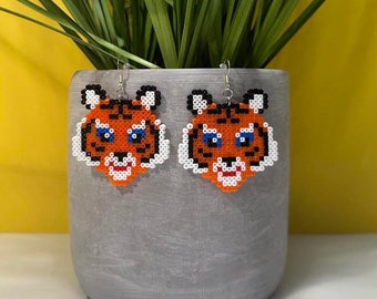 Novelty Handmade Alien Head Hama Perler Bead Earrings - Etsy