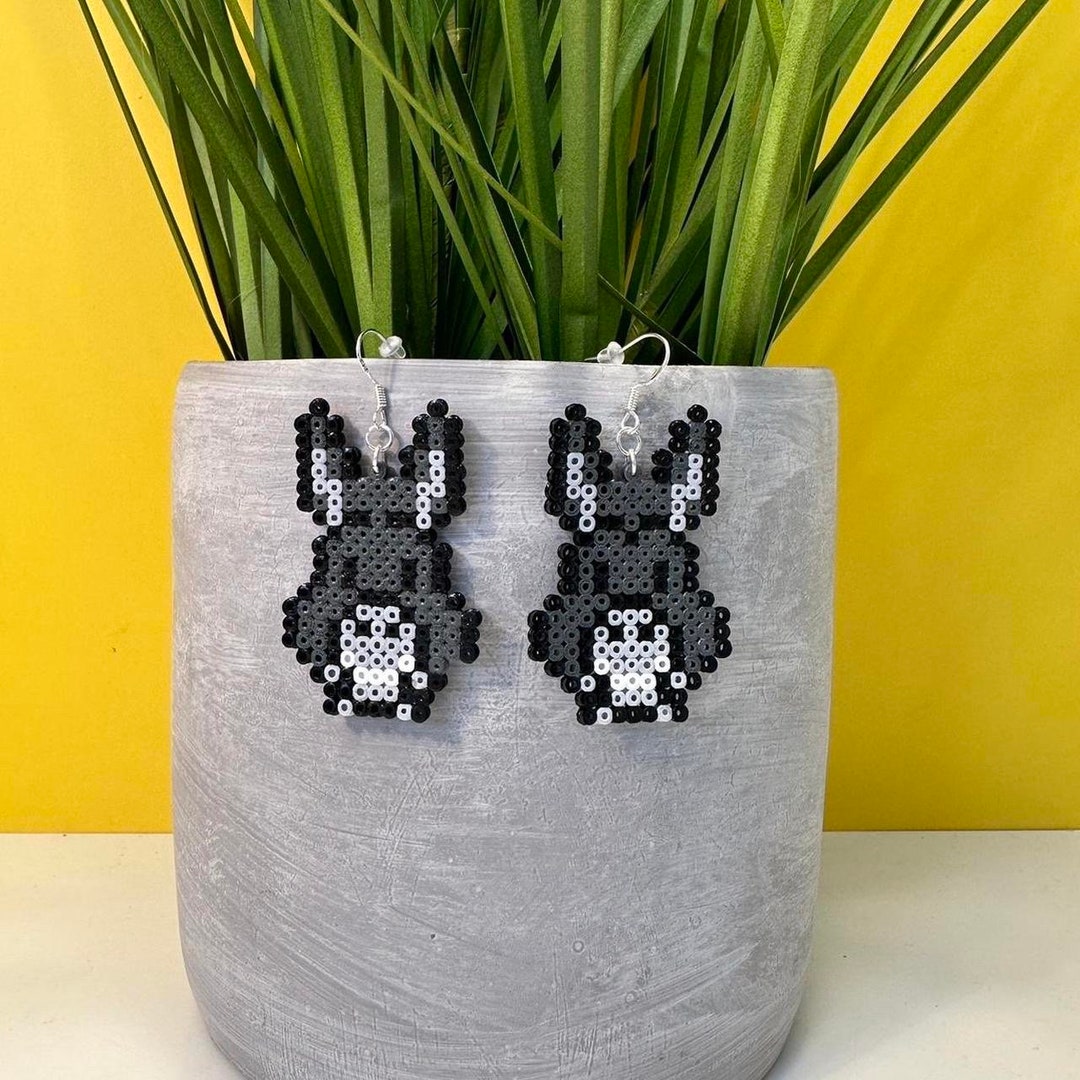 Novelty Handmade Donkey From Shrek Hama Perler Bead Earrings - Etsy