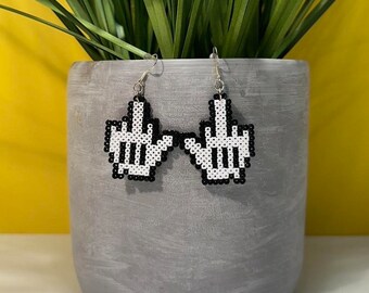 Novelty Handmade Shrek Hama Perler Bead Earrings - Etsy