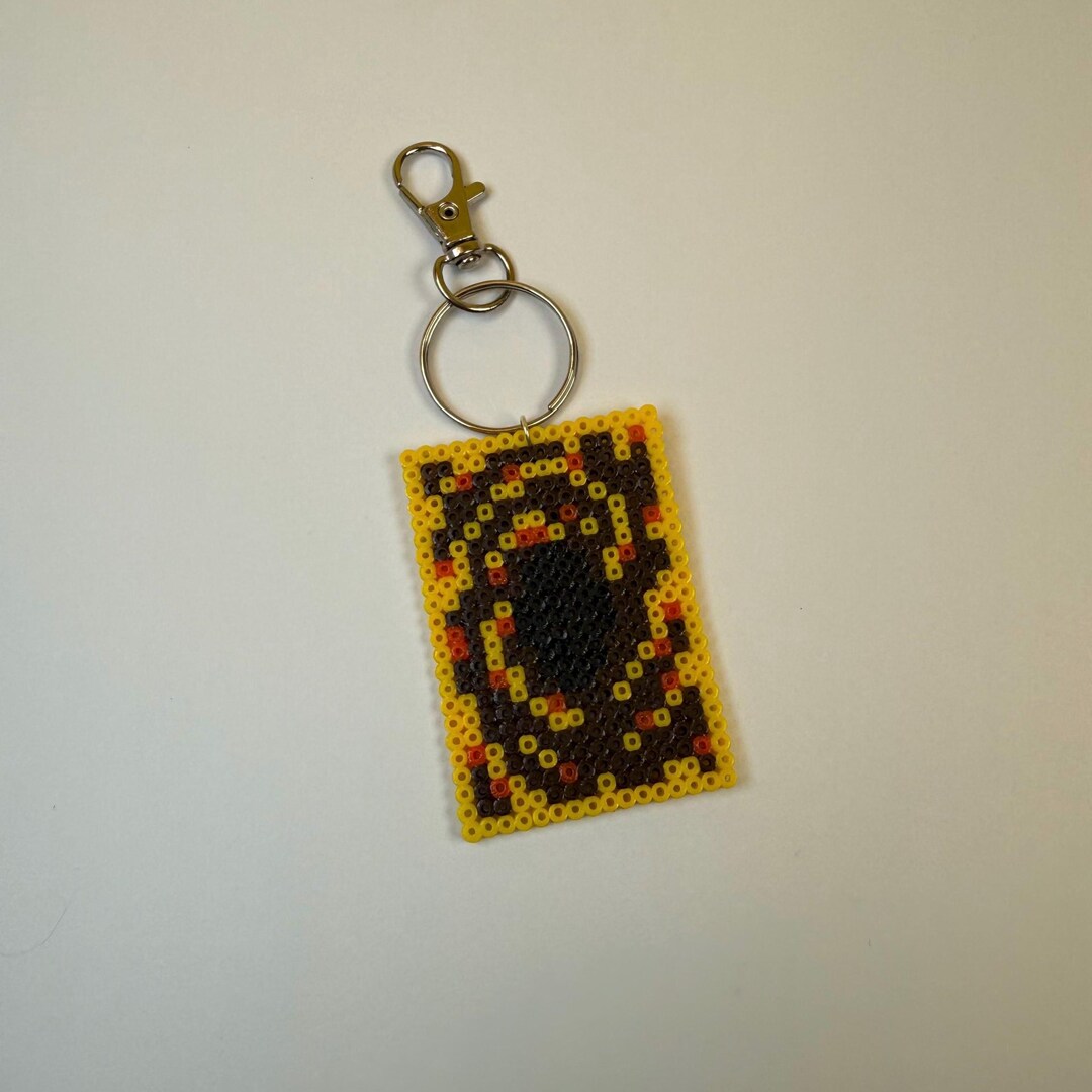 Handmade Hama Bead Keyring – Yu-gi-oh! Card Back Design | Geeky Gamer ...
