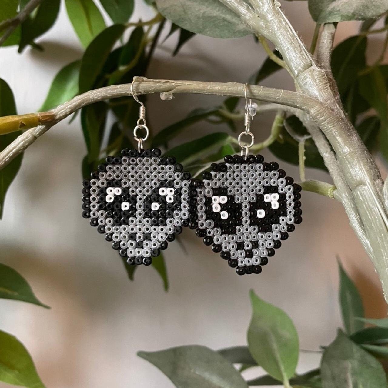 Novelty Handmade Alien Head Hama Perler Bead Earrings - Etsy