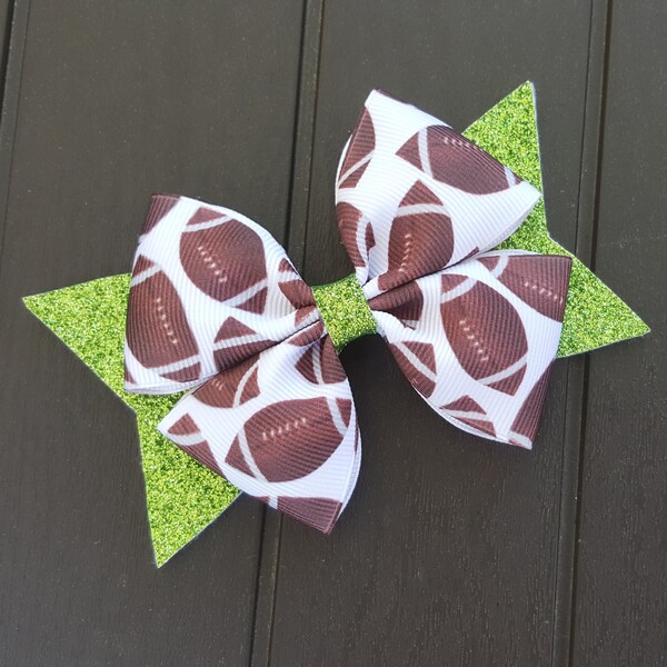 Football Hair Bow - Etsy