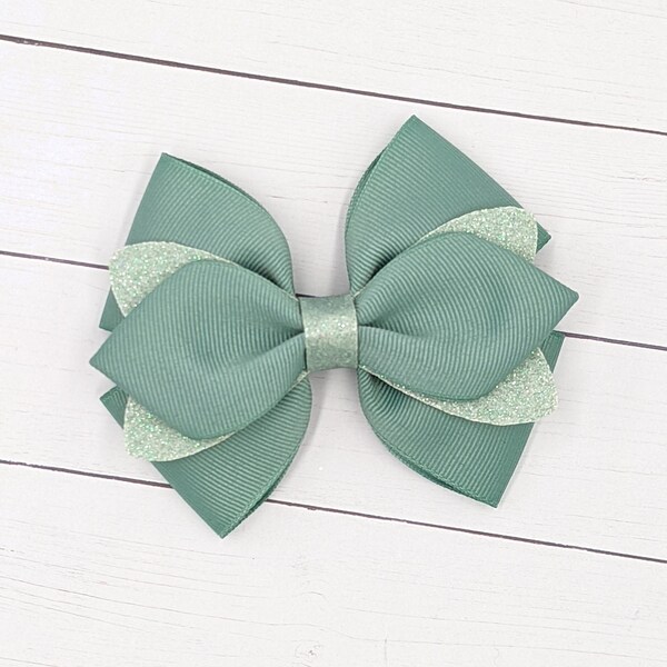 Sage Green Hair Bow - Etsy