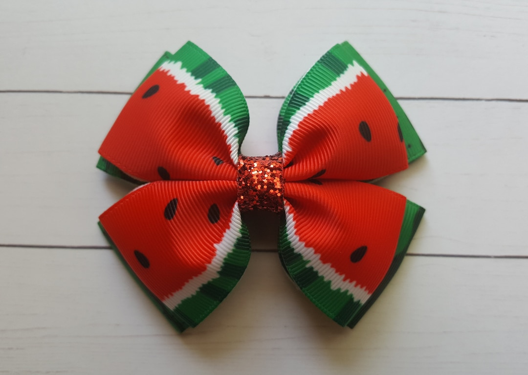 Watermelon Hair Bow, Summer Hair Bow, Picnic Hair Clip, Cute Watermelon ...