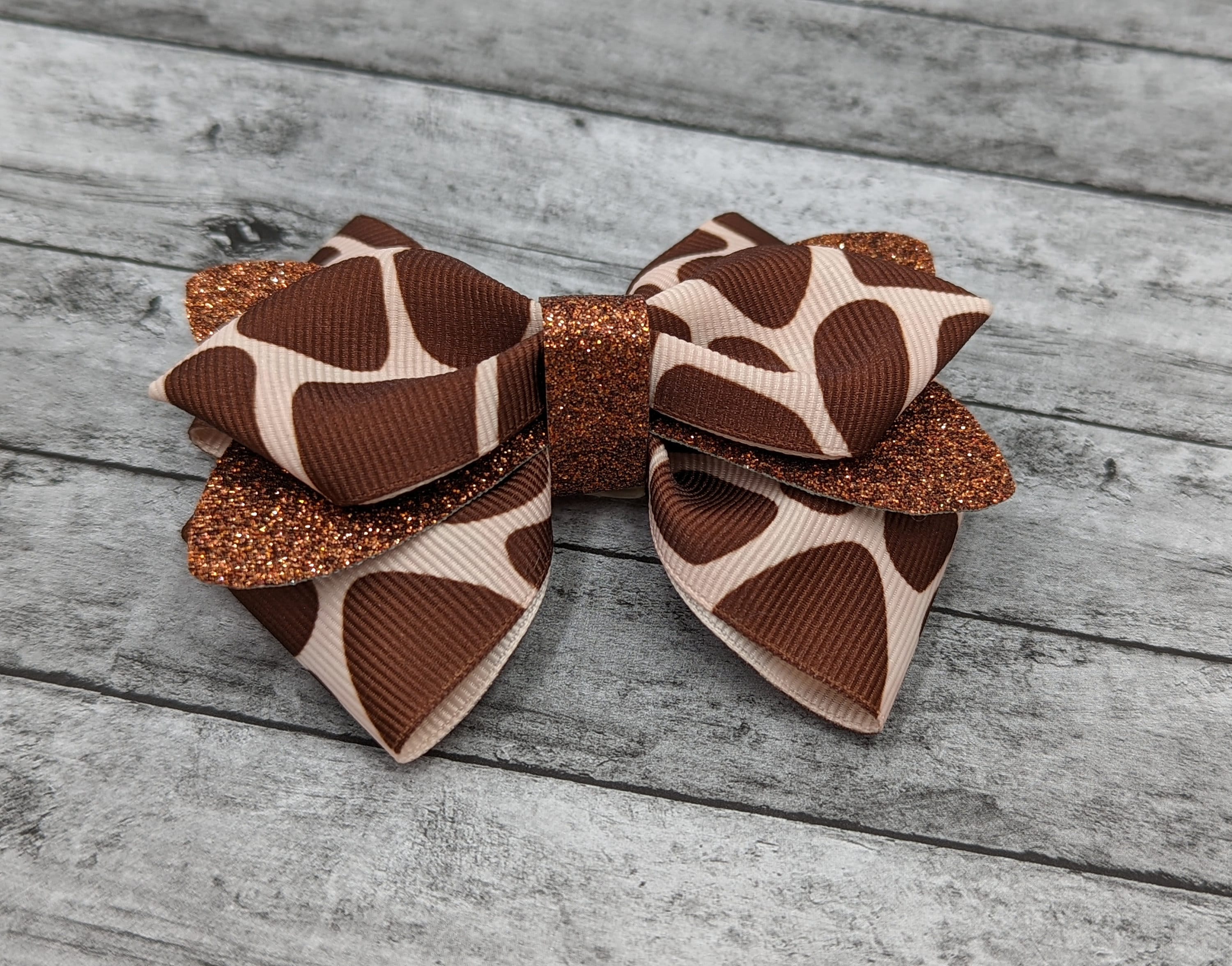 Giraffe Glitter Hair Bow Safari Birthday Bow Wild One Bow - Etsy