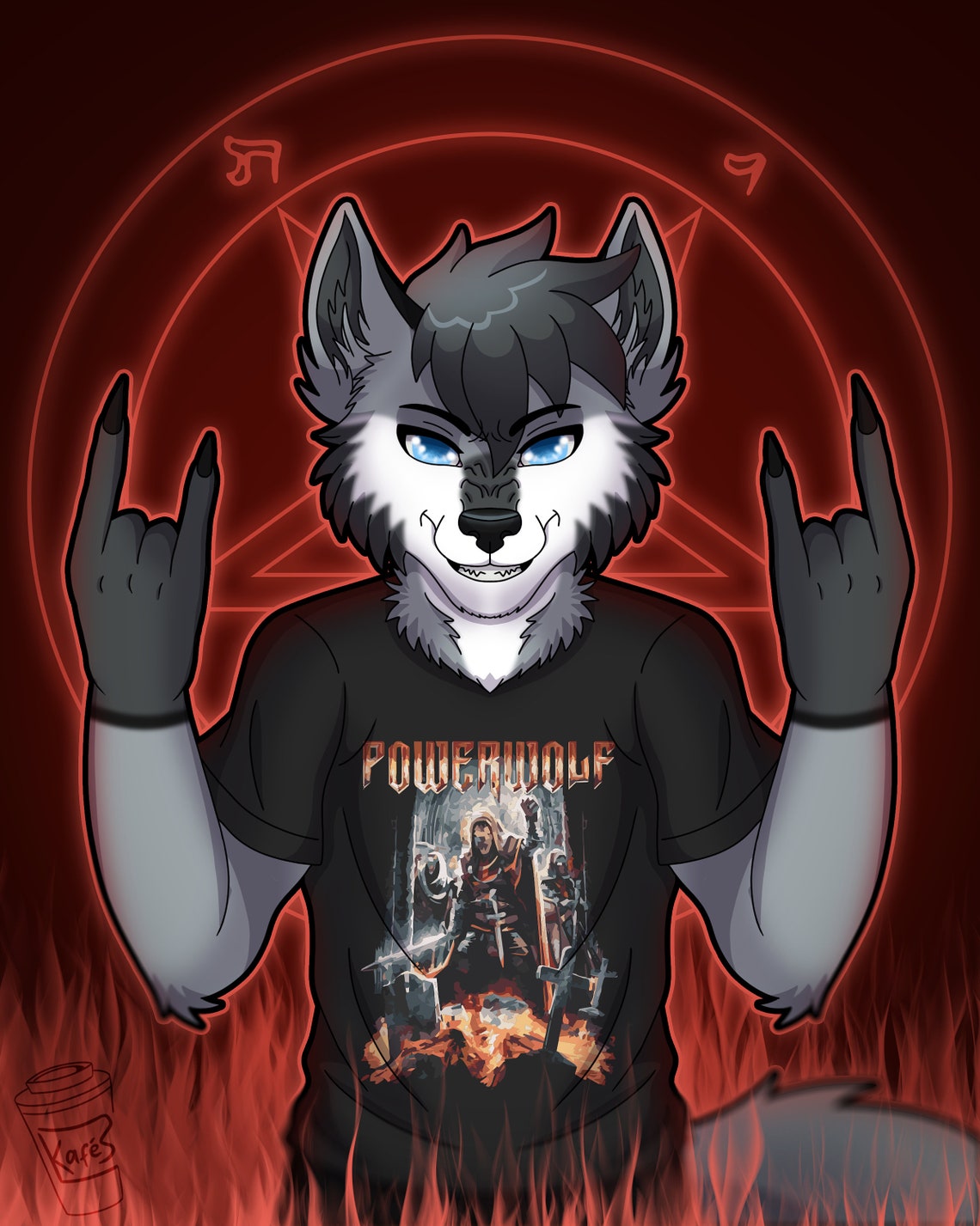 Fursona Metal Metalhead YCH Furry Art | Etsy