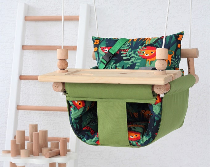 Handmade Wooden Reversible Porch Swing/ Wooden Reversible Ceiling Swing ...