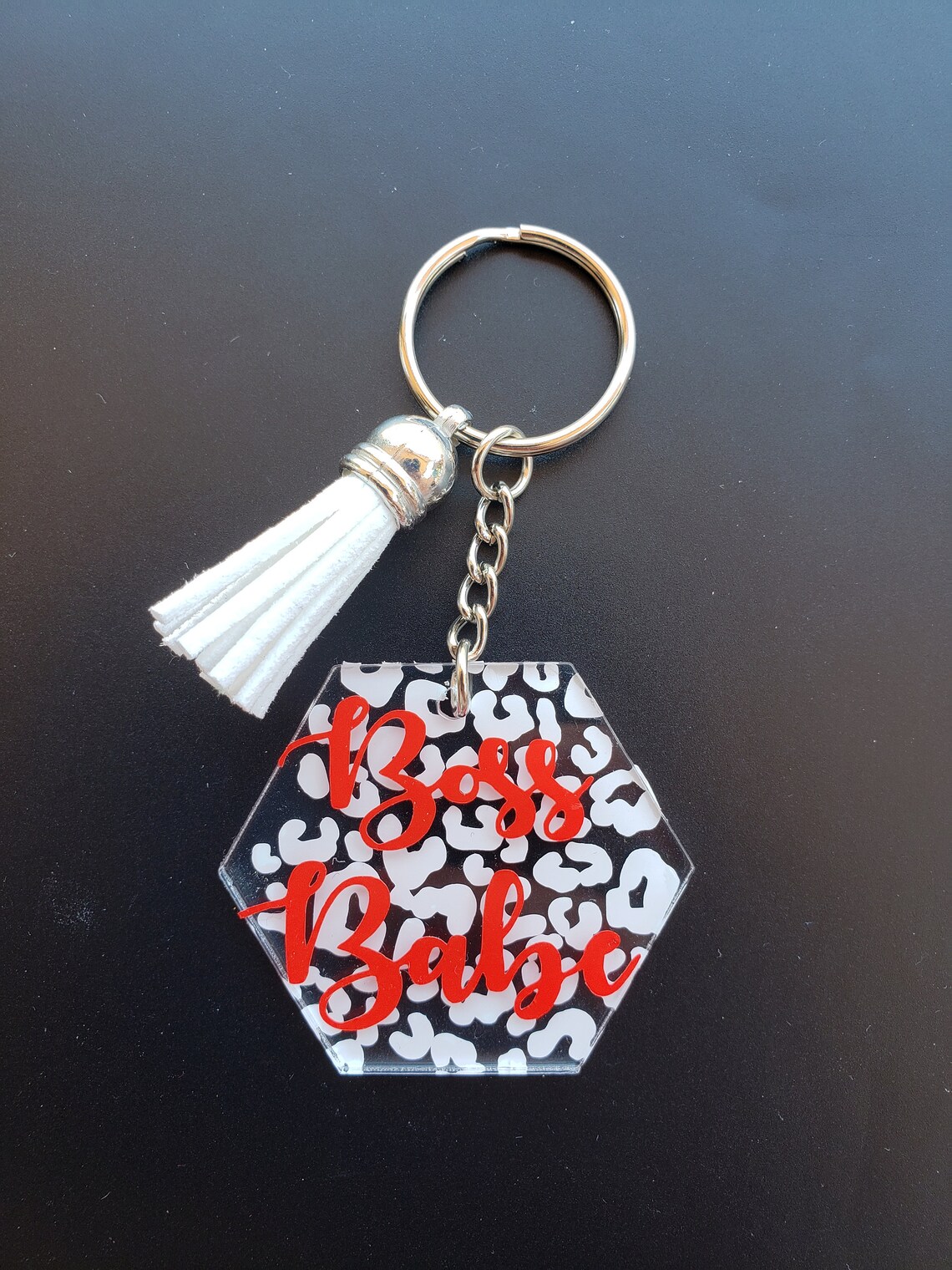 Clear Keychain Personalized Monogram Keychain with Tassel - Etsy.de