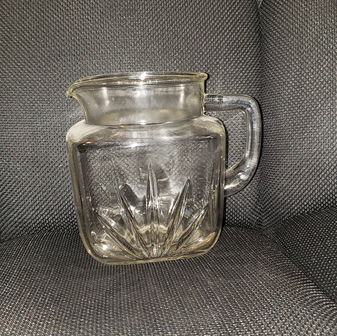 Small Square Glass Pitcher - Etsy
