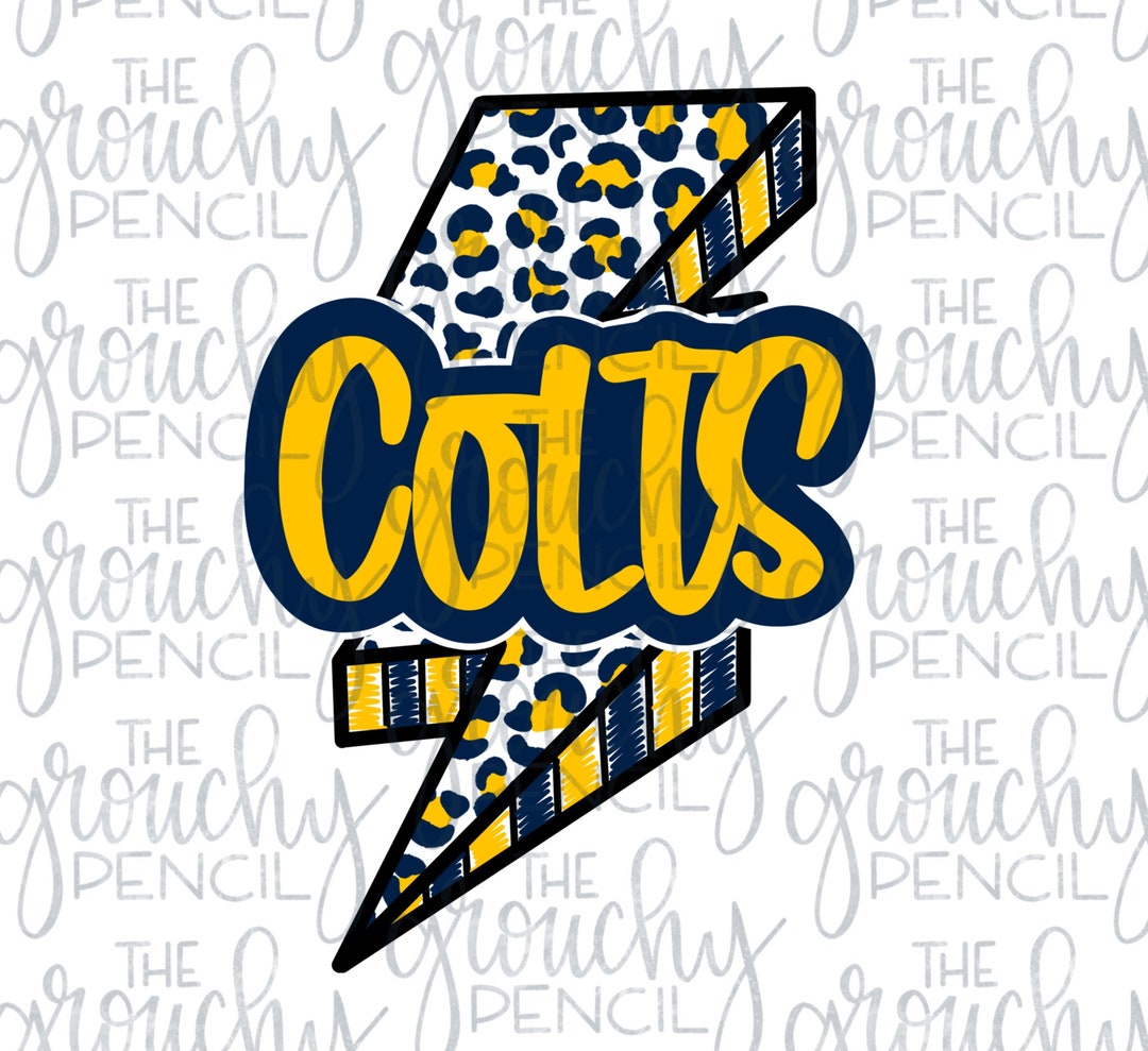 Colts Lightning Bolt Mascot Baseball Softball Basketball Football Team ...