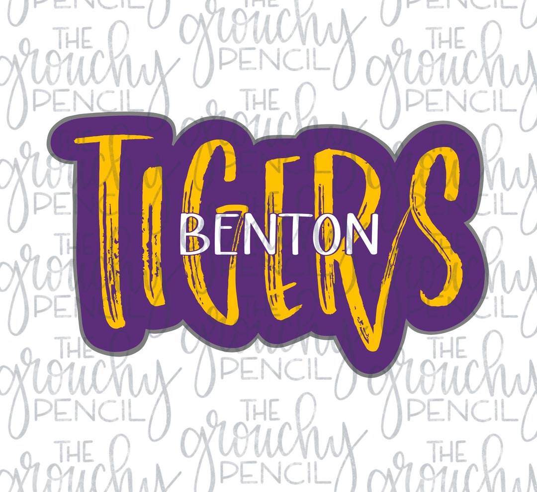 Benton Tigers Baseball Football Softball Basketball Handlettered PNG ...