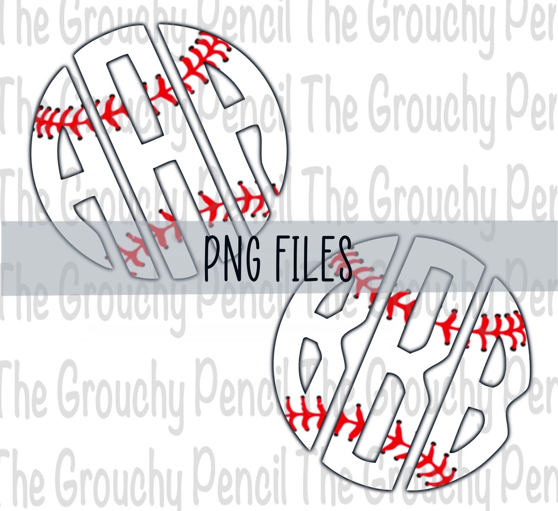 Baseball Monogram Alphabet PNG File Downloads Full Alphabet | Etsy