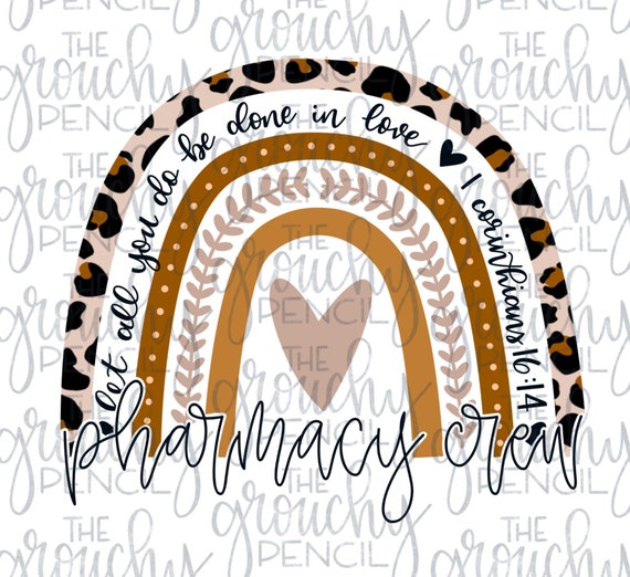 Pharmacy Crew Rainbow Handlettered PNG Digital Download - Etsy
