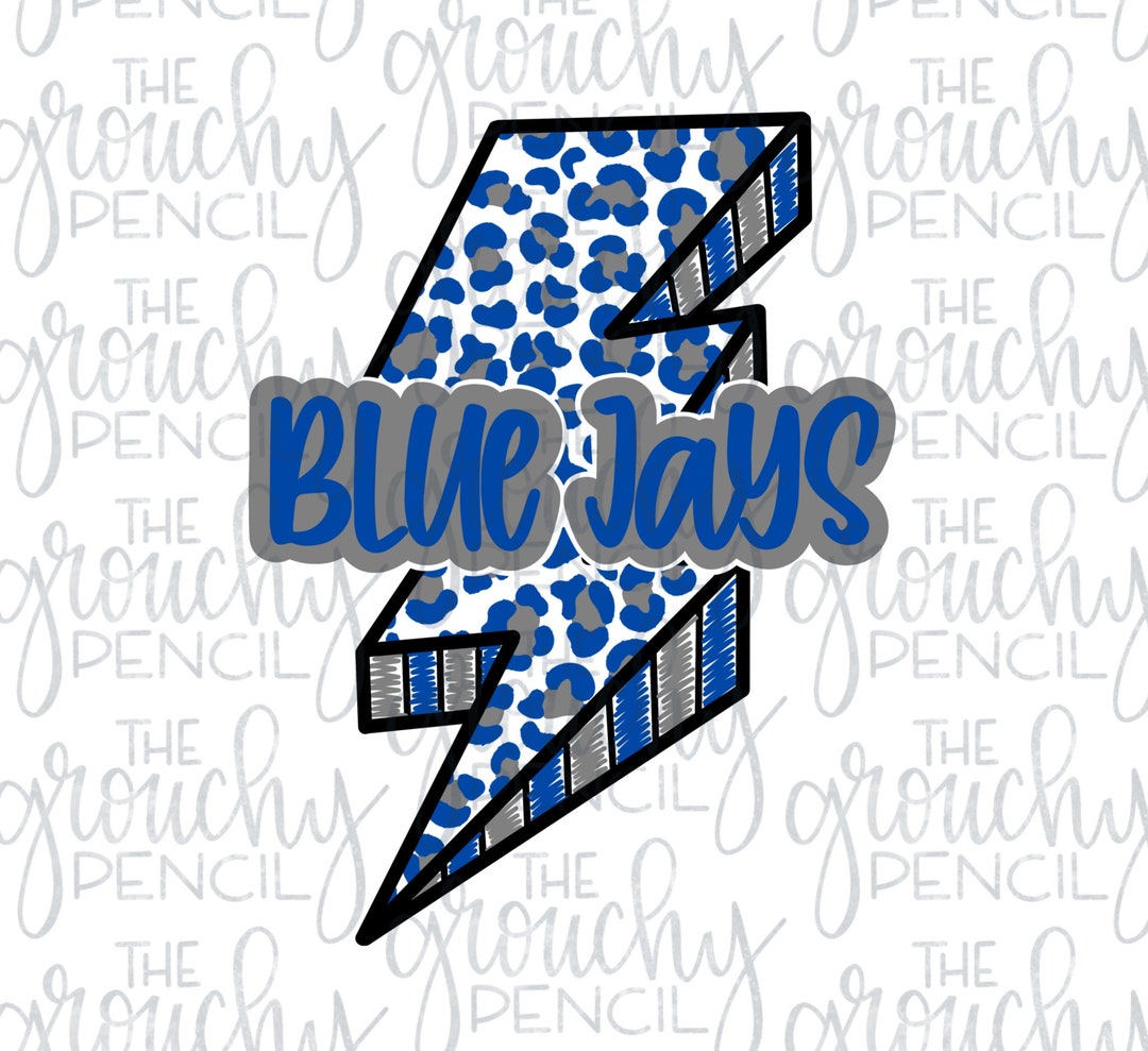 Blue Jays Lightning Bolt Mascot Baseball Softball Basketball Football ...