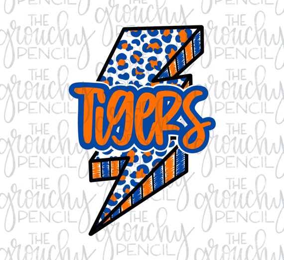 Tigers Lightning Bolt Mascot Baseball Softball Basketball - Etsy