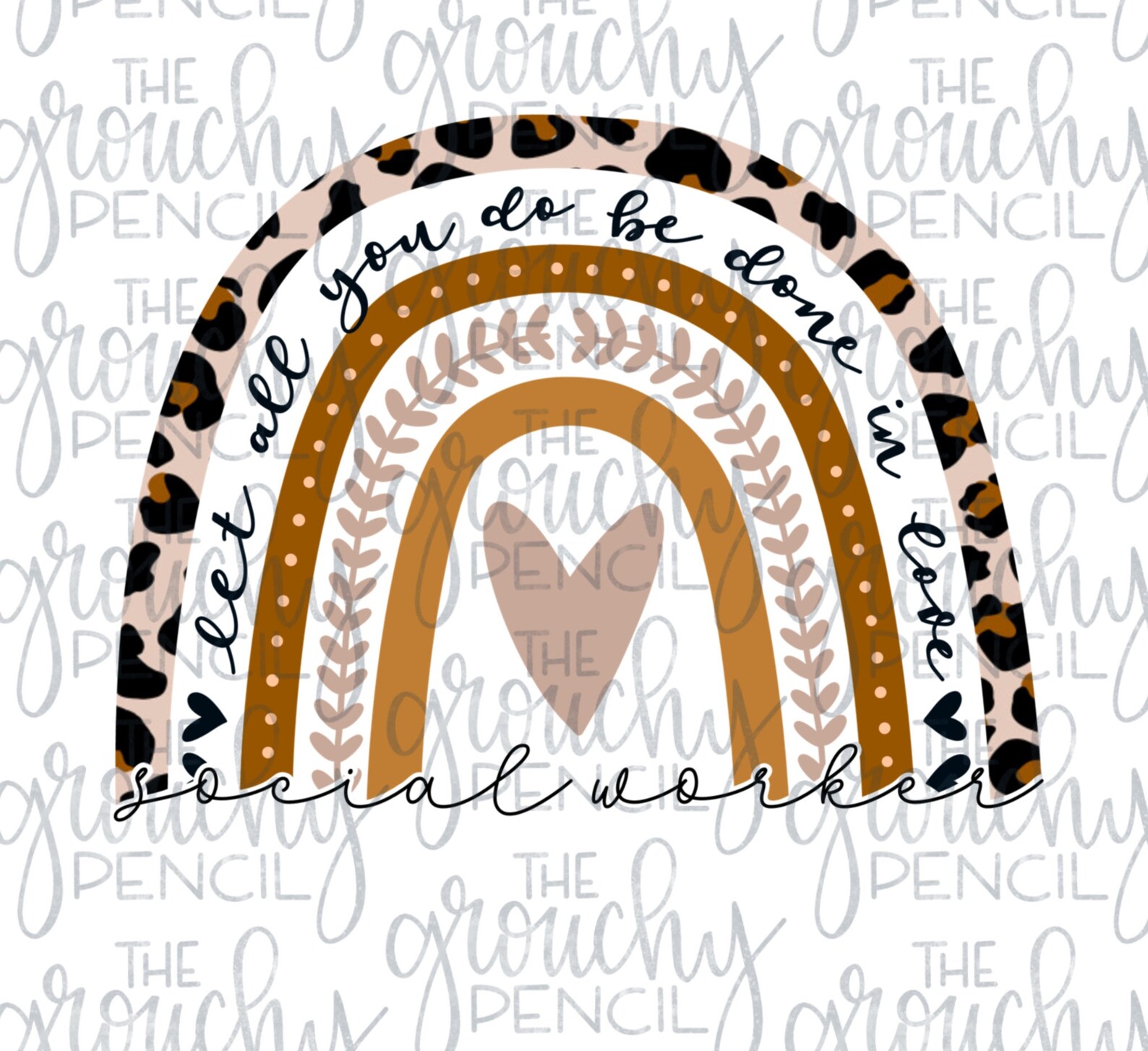 Social Worker Rainbow Handlettered PNG Digital Download - Etsy