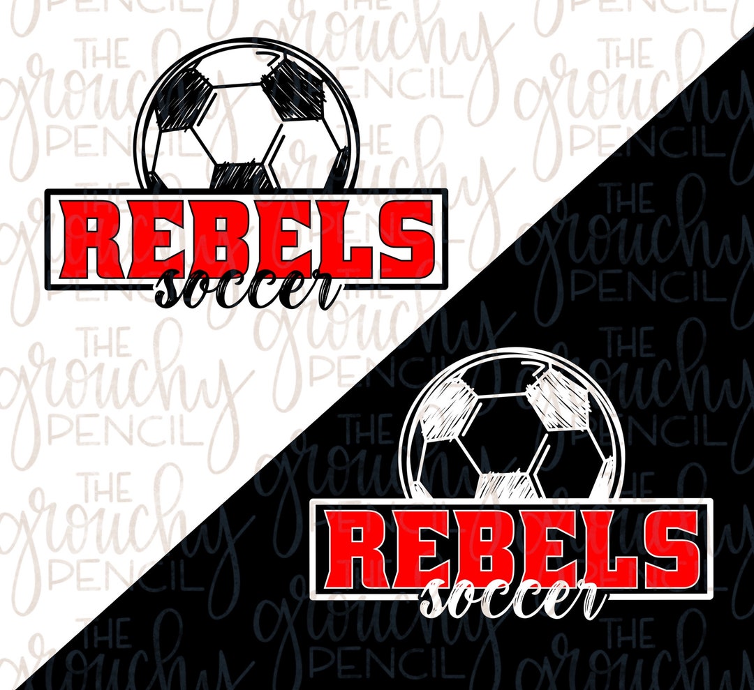 Rebels Soccer Team Name Graphic PNG Sublimation Transfer File, Black ...