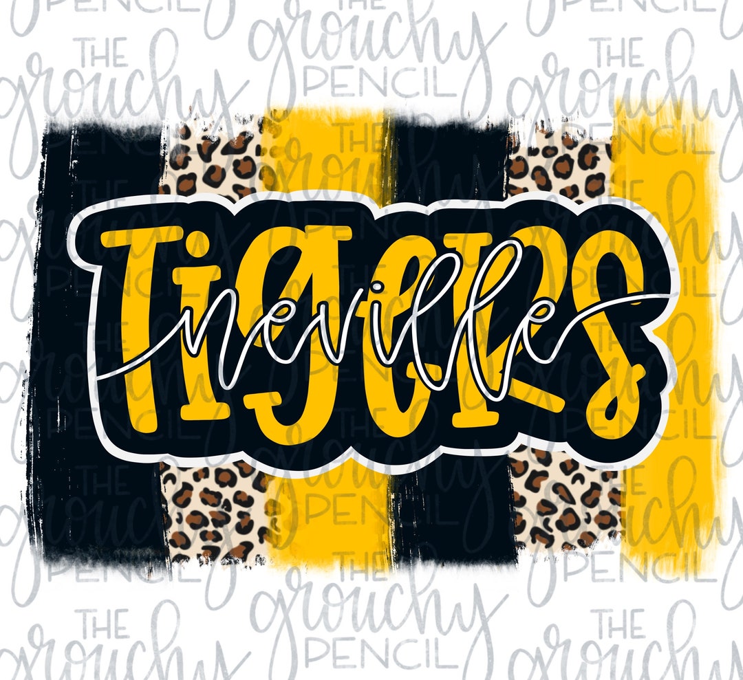 Neville Tigers Baseball Softball Basketball Football Team Name Graphic ...