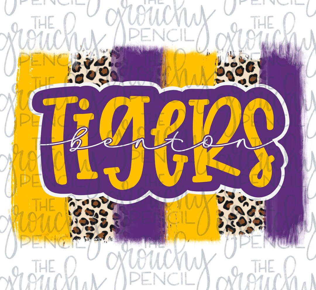 Benton Tigers Baseball Football Softball Basketball Handlettered PNG ...