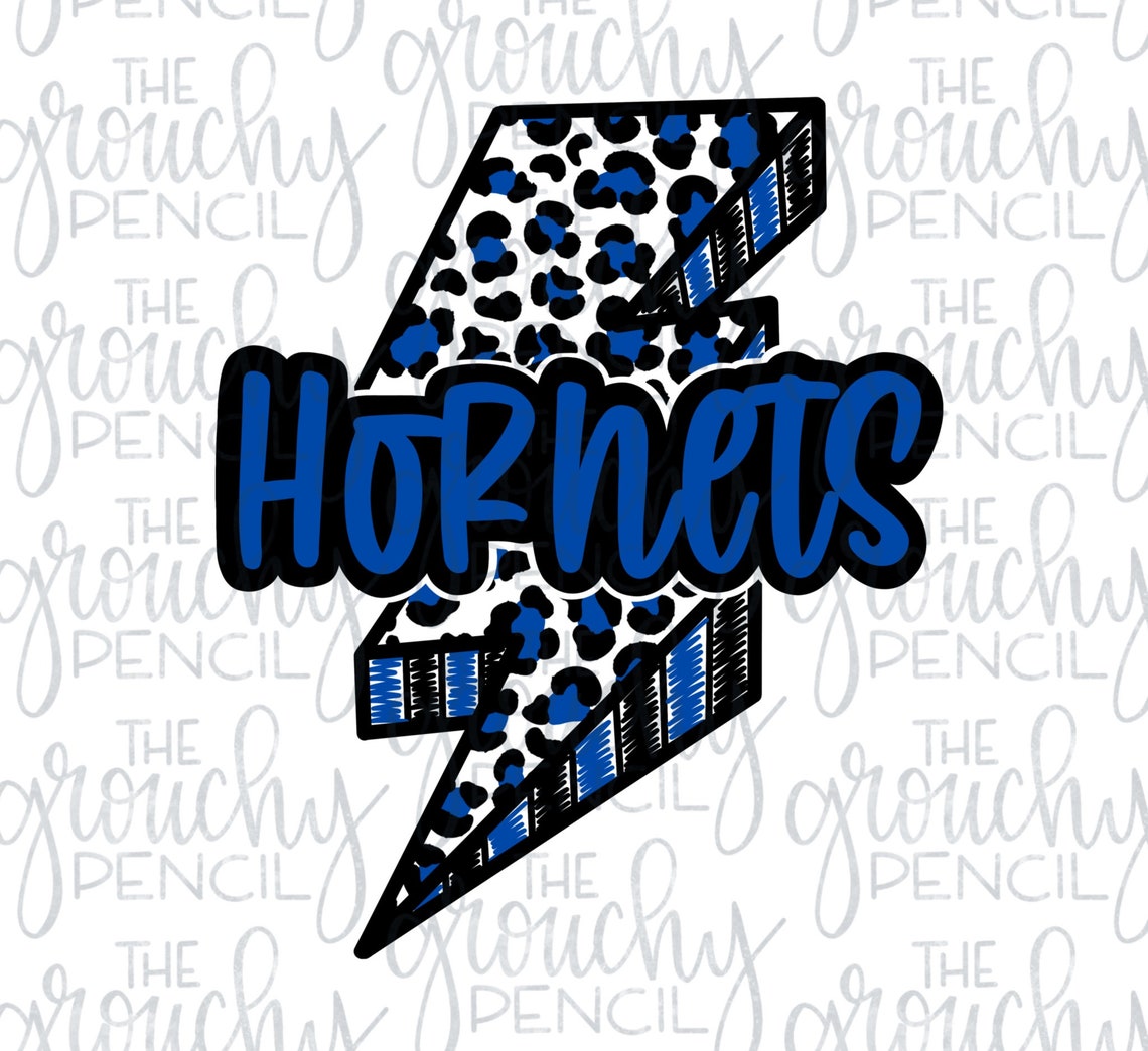 Hornets Lightning Bolt Mascot Baseball Softball Basketball - Etsy