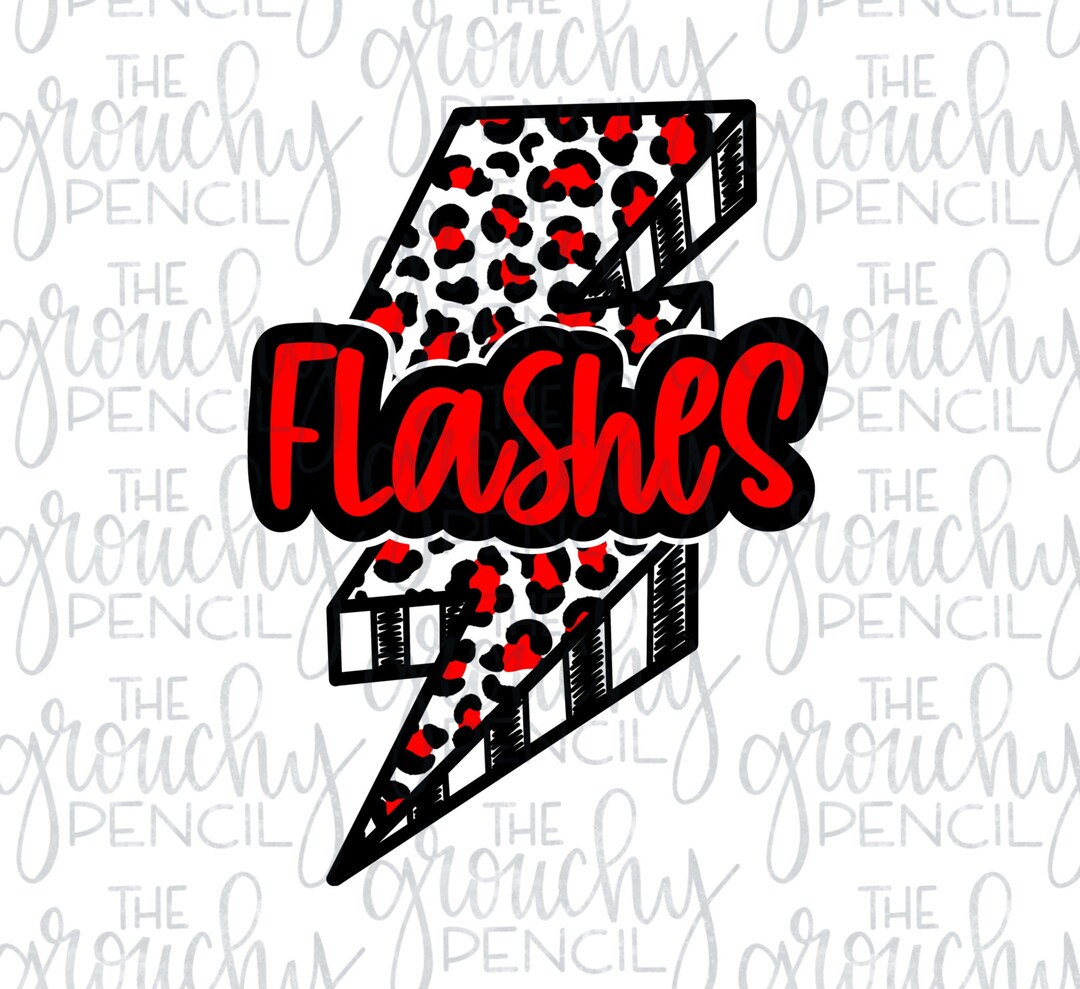 Flashes Lightning Bolt Mascot Baseball Softball Basketball Football ...