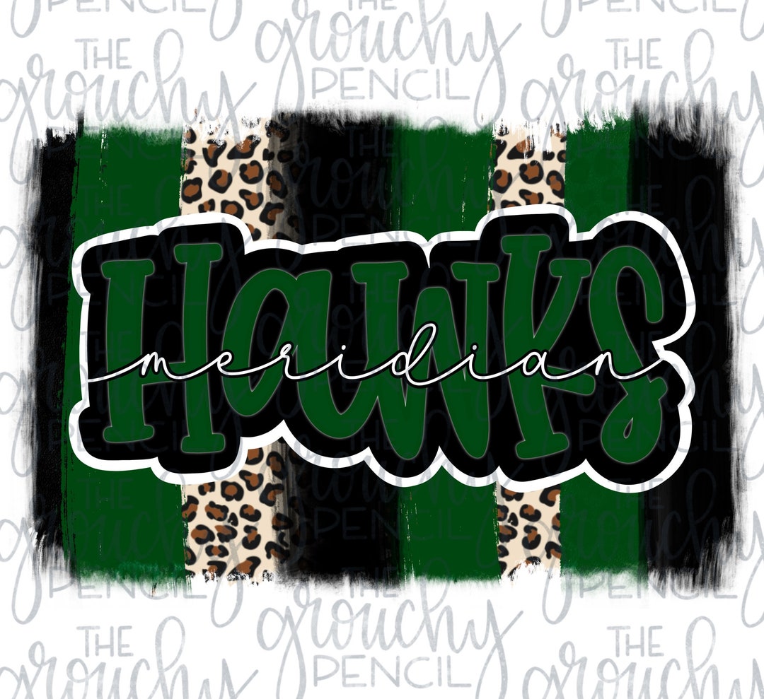 Meridian Hawks Baseball Softball Basketball Football Team Name Graphic ...