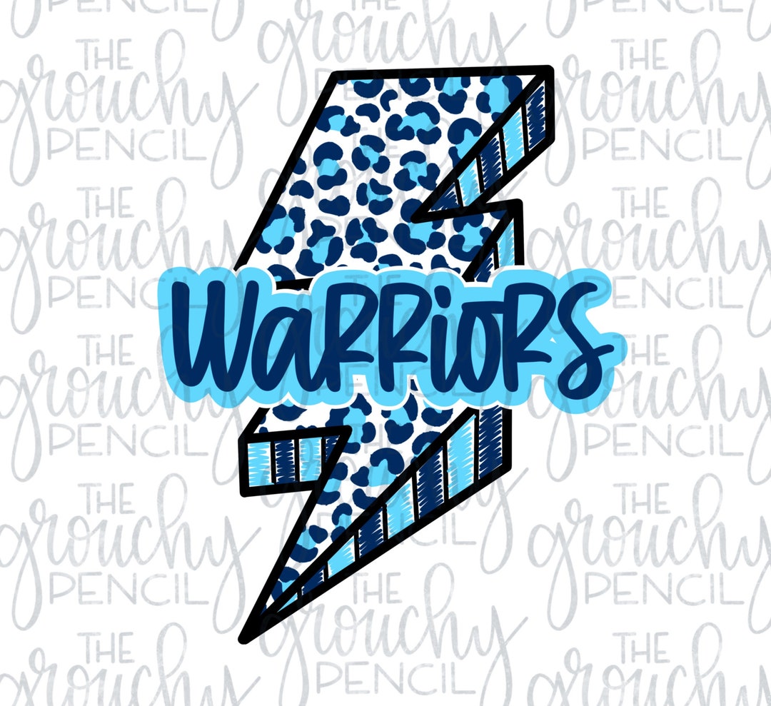 Warriors Lightning Bolt Mascot Baseball Softball Basketball Football ...