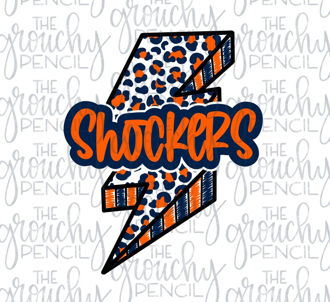 Shockers Lightning Bolt Mascot Baseball Softball Basketball Football ...