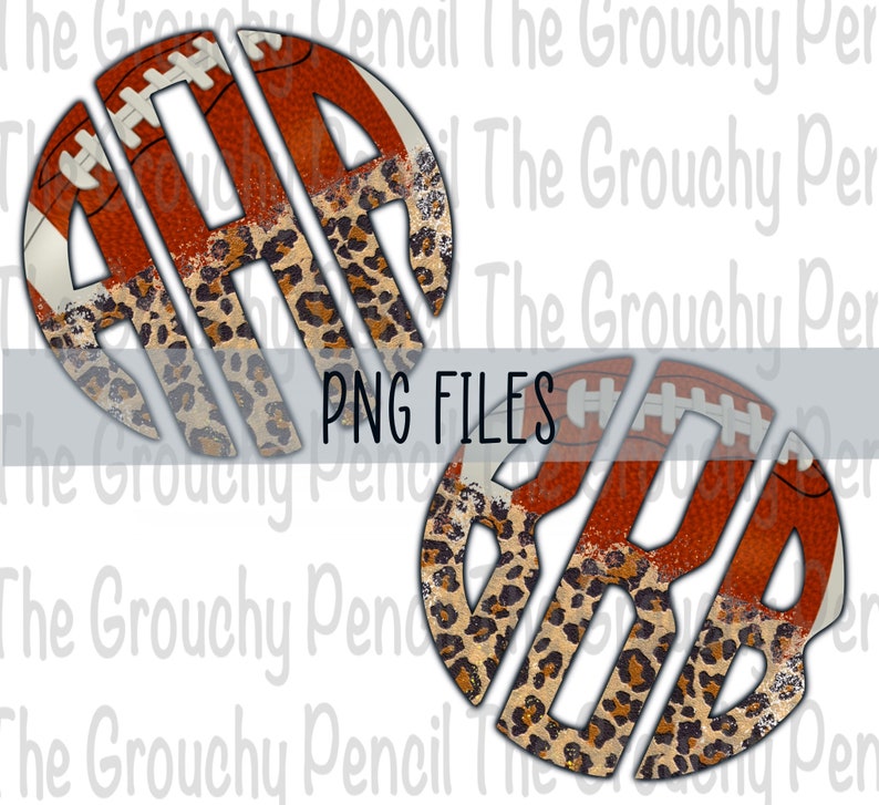 Football Leopard Monogram Alphabet PNG File Downloads Full - Etsy