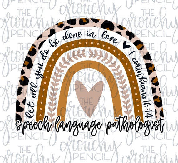 Speech Language Pathologist SLP Rainbow Handlettered PNG - Etsy