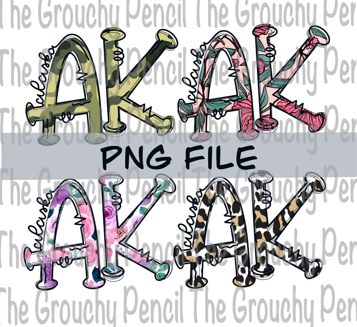 AK Alaska Handlettered PNG File Leopard Camouflage Floral | Etsy