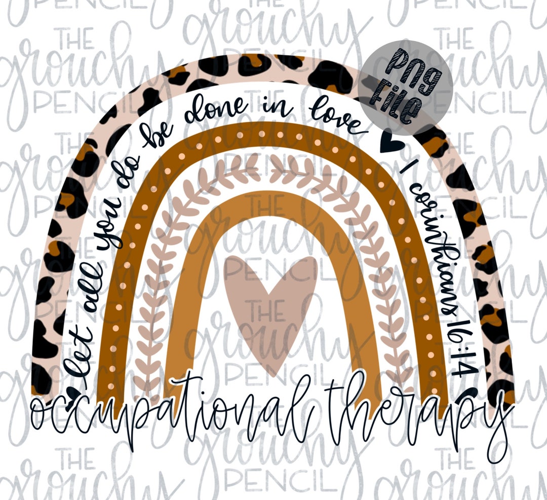 Occupational Therapy OT Rainbow Handlettered PNG Digital Download ...