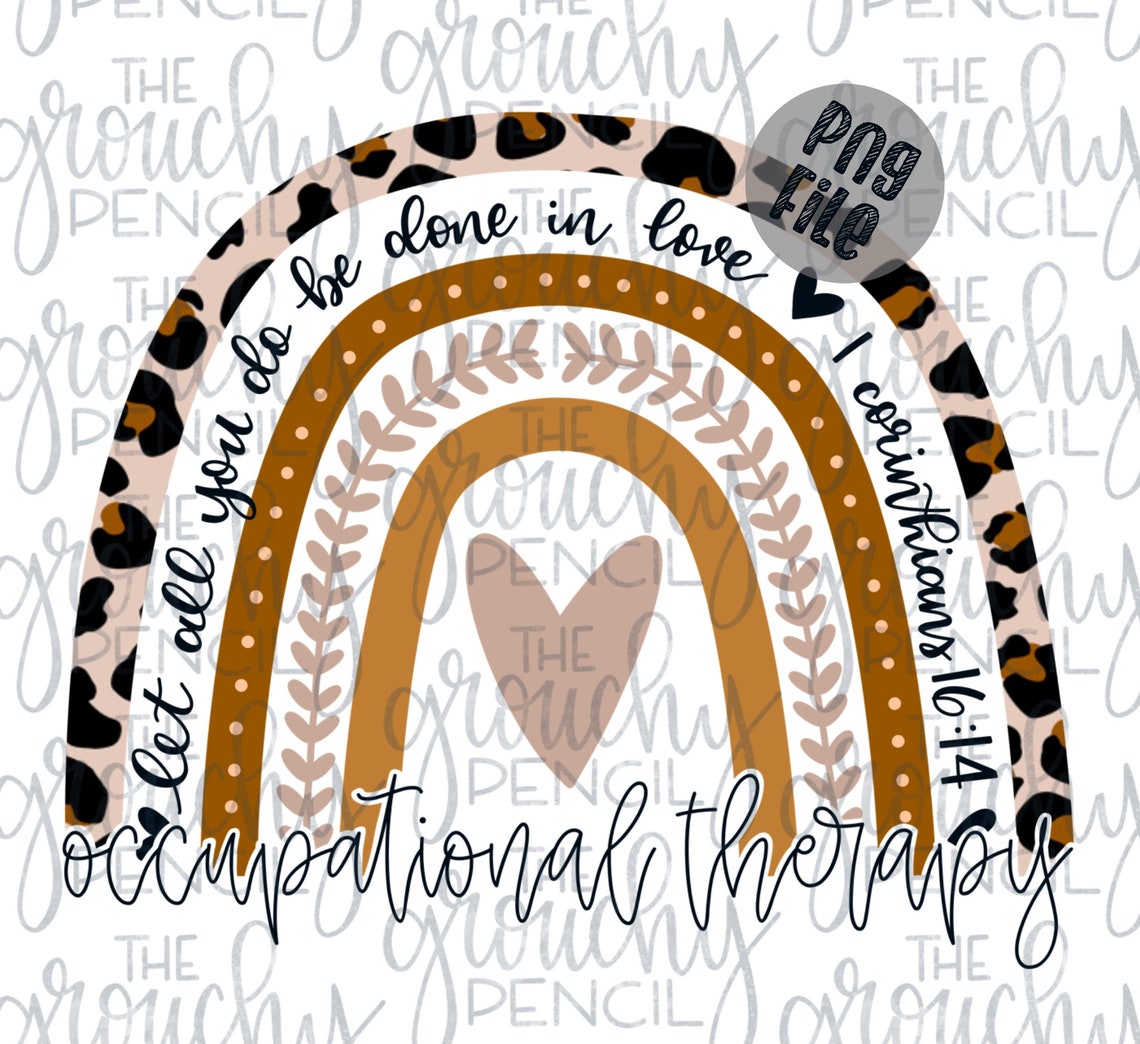 Occupational Therapy OT Rainbow Handlettered PNG Digital - Etsy