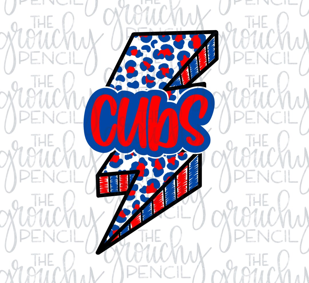 Cubs Lightning Bolt Mascot Baseball Softball Basketball Football Team ...