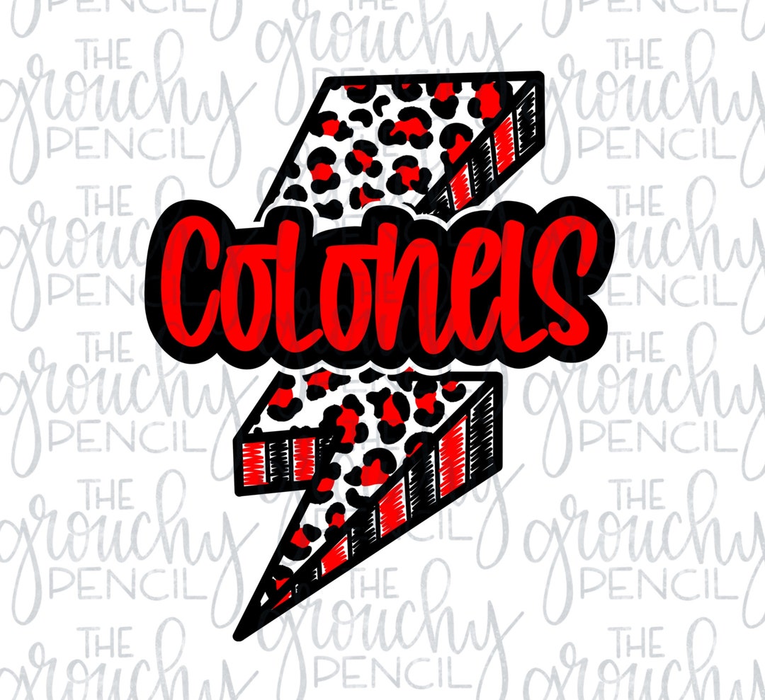 Colonels Lightning Bolt Mascot Baseball Softball Basketball Football ...