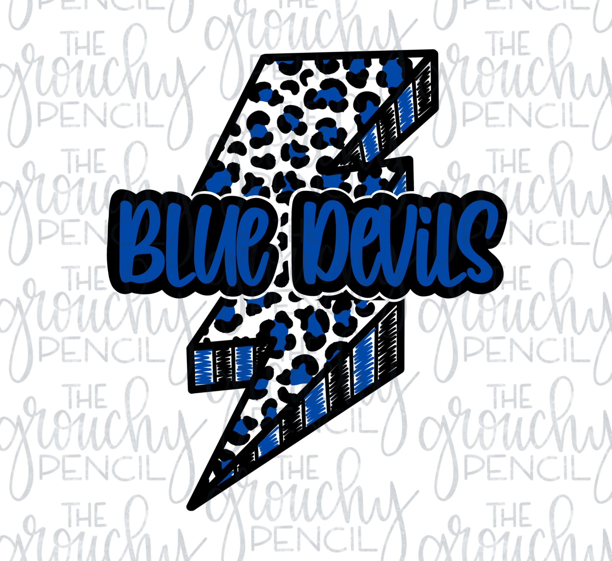 Blue Devils Lightning Bolt Mascot Baseball Softball Basketball - Etsy