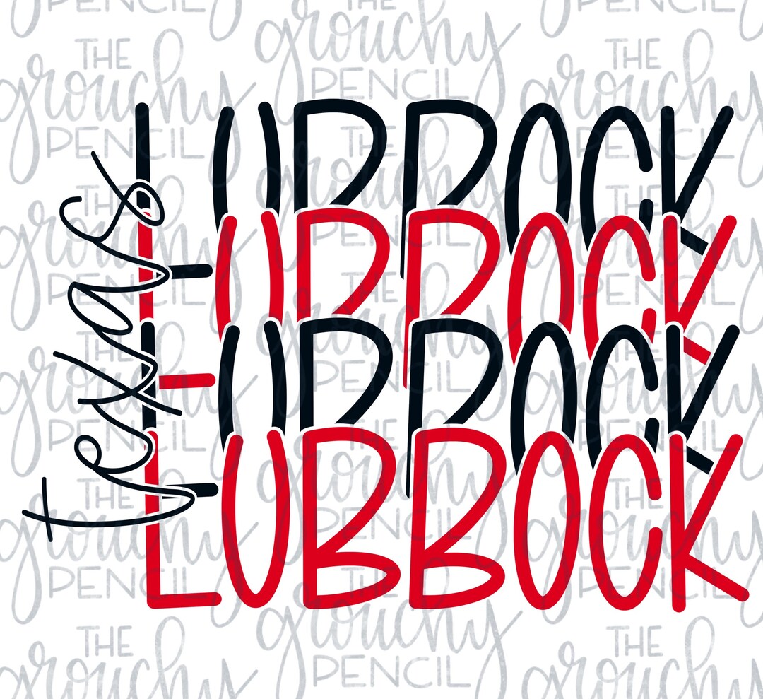 Lubbock Texas Layered Handlettered Graphic PNG Sublimation Transfer ...