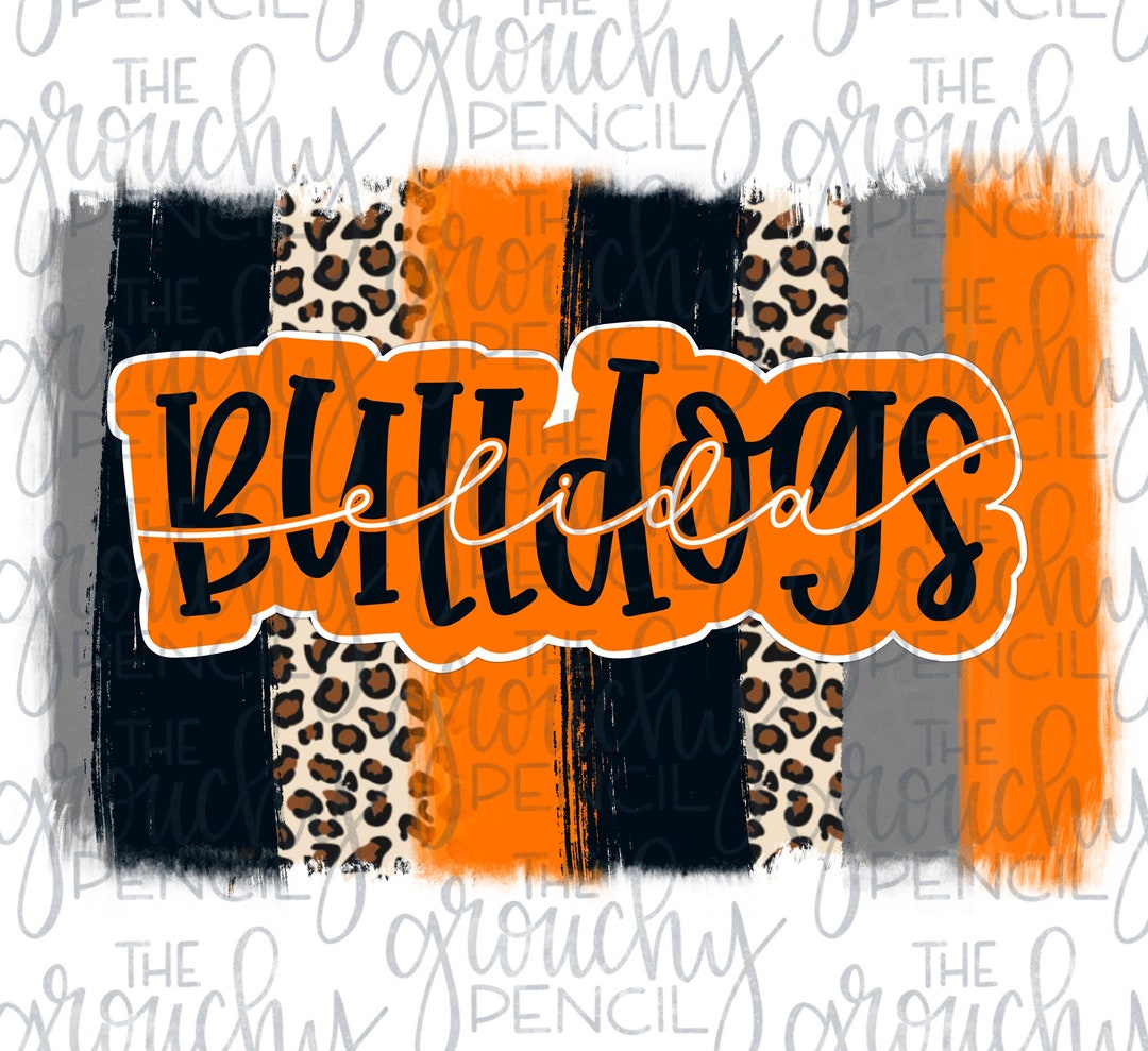 Elida Bulldogs Baseball Softball Basketball Football Team Name Graphic ...