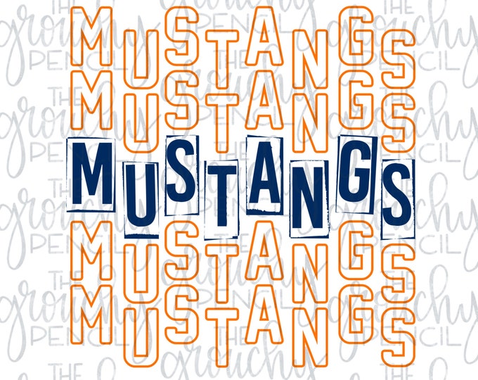 Mustangs Layered Baseball Softball Basketball Football Team - Etsy