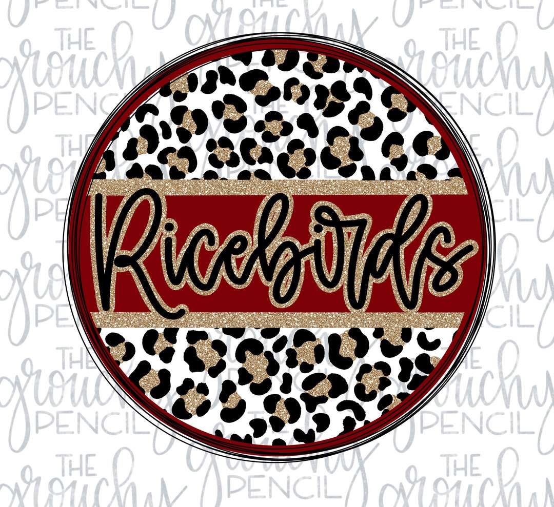 Ricebirds Leopard Baseball Football Softball Basketball Handlettered ...