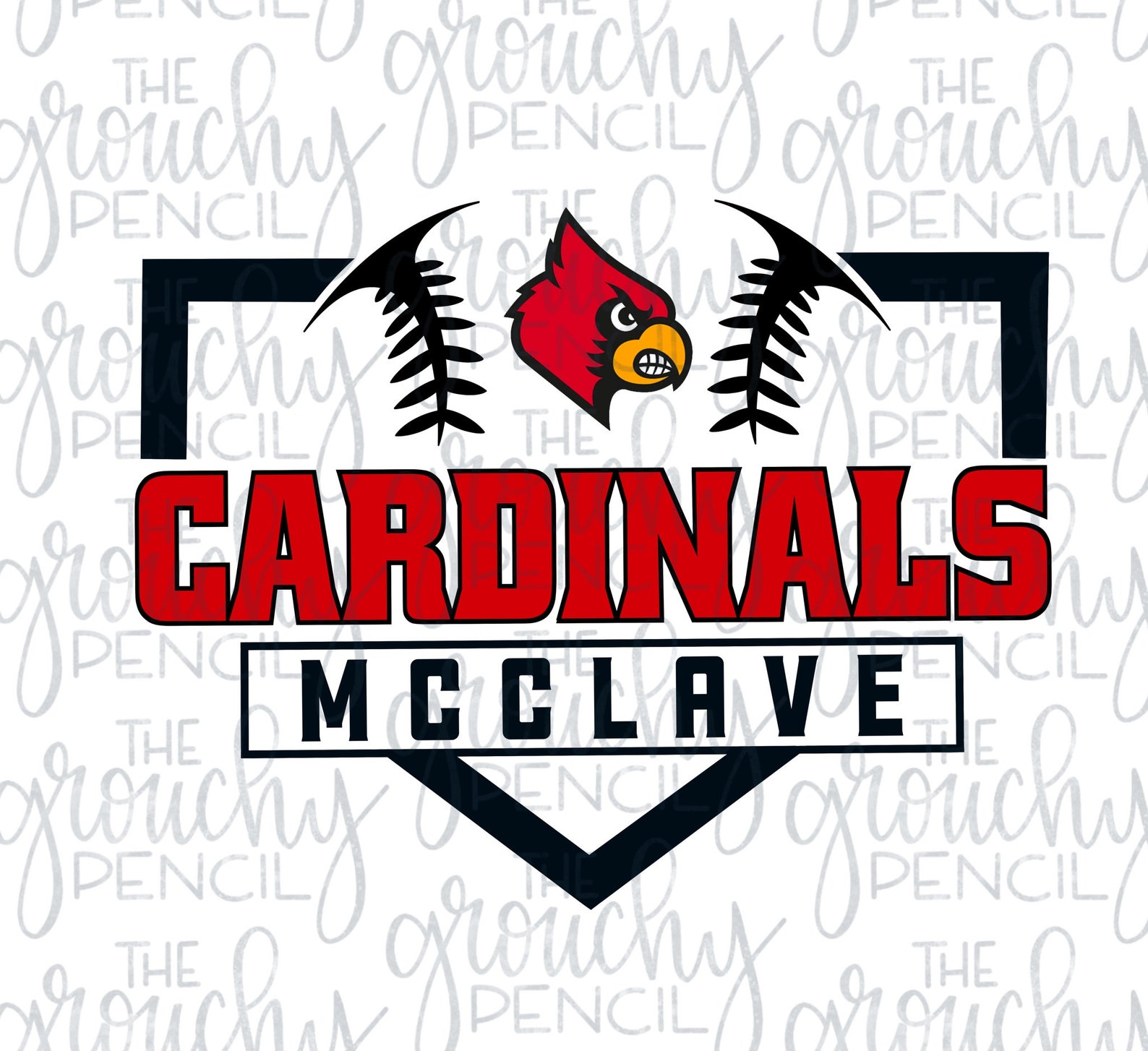 Mcclave Cardinals Baseball Softball Team Name Graphic PNG - Etsy