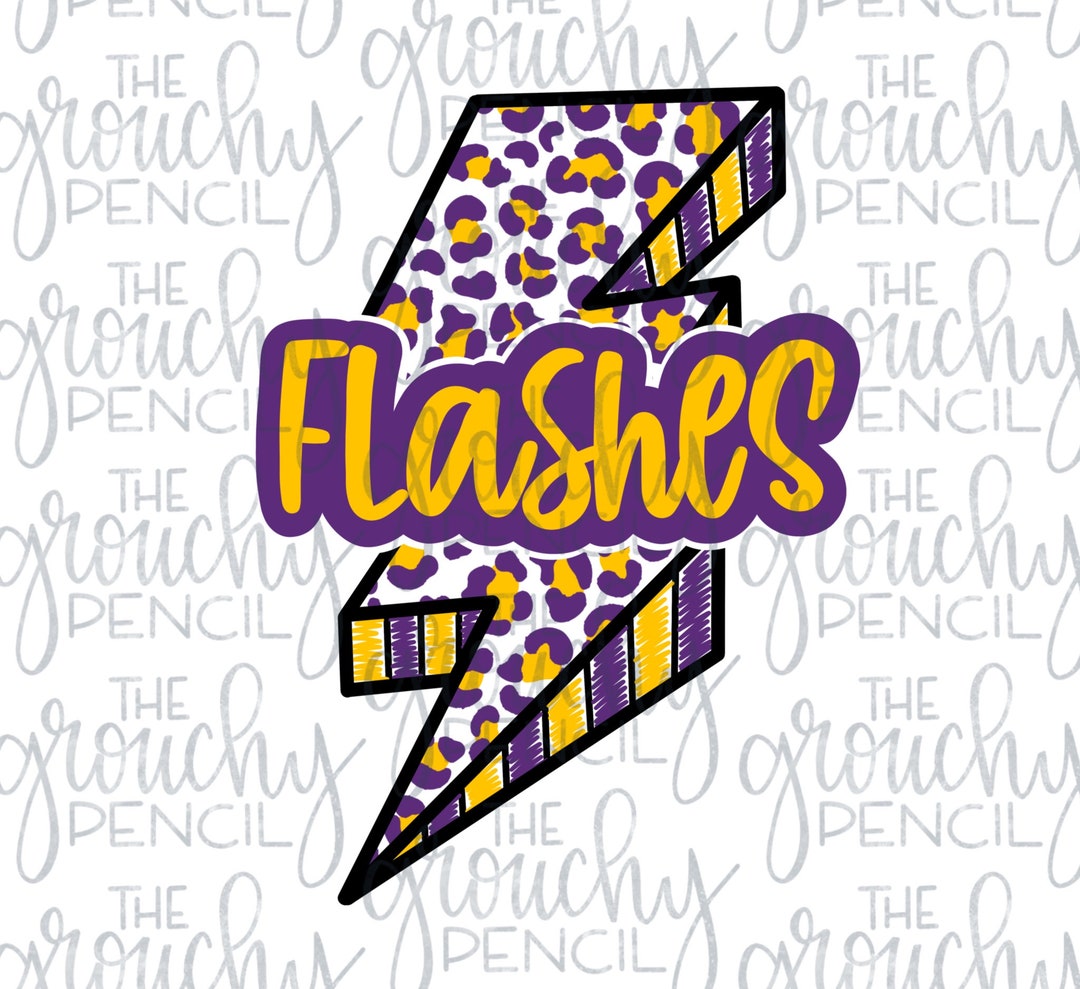 Flashes Lightning Bolt Mascot Baseball Softball Basketball Football ...