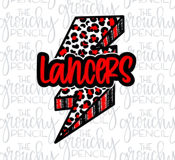 Lancers Lightning Bolt Mascot Baseball Softball Basketball - Etsy