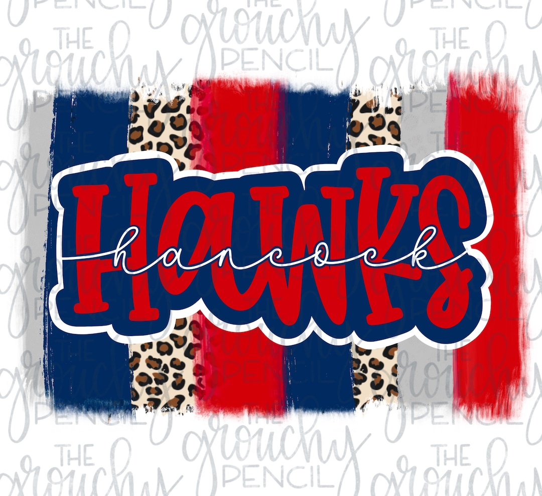 Hancock Hawks Baseball Softball Basketball Football Team Name Graphic ...